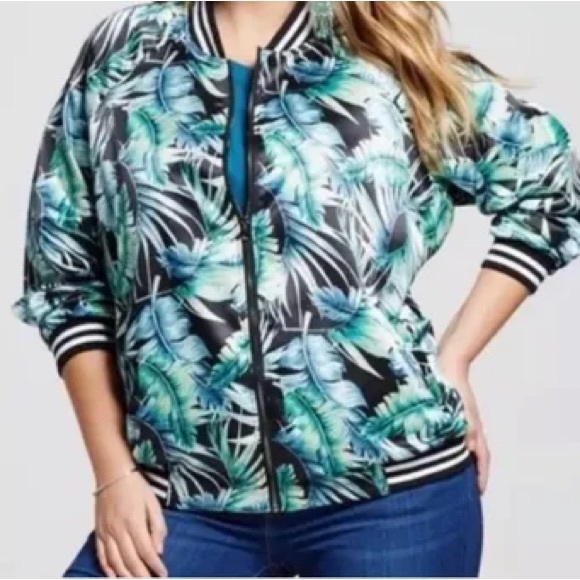 Ava & Viv | Jackets & Coats | Ava And Viv Palm Leaf Jacket | Poshmark